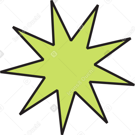 Nine pointed star Illustration in PNG, SVG