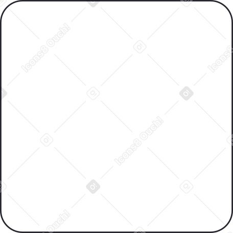 Big white square with rounded corners Illustration in PNG, SVG