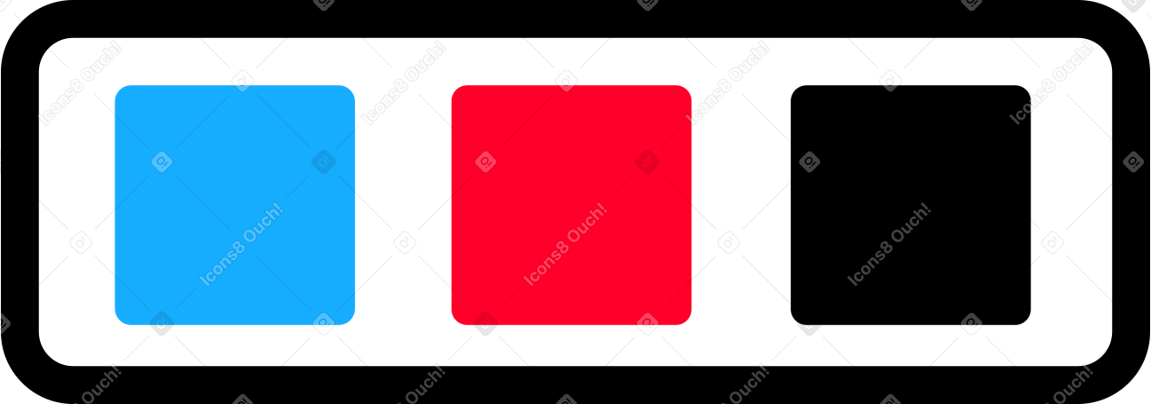 Three color palette Illustration in PNG, SVG