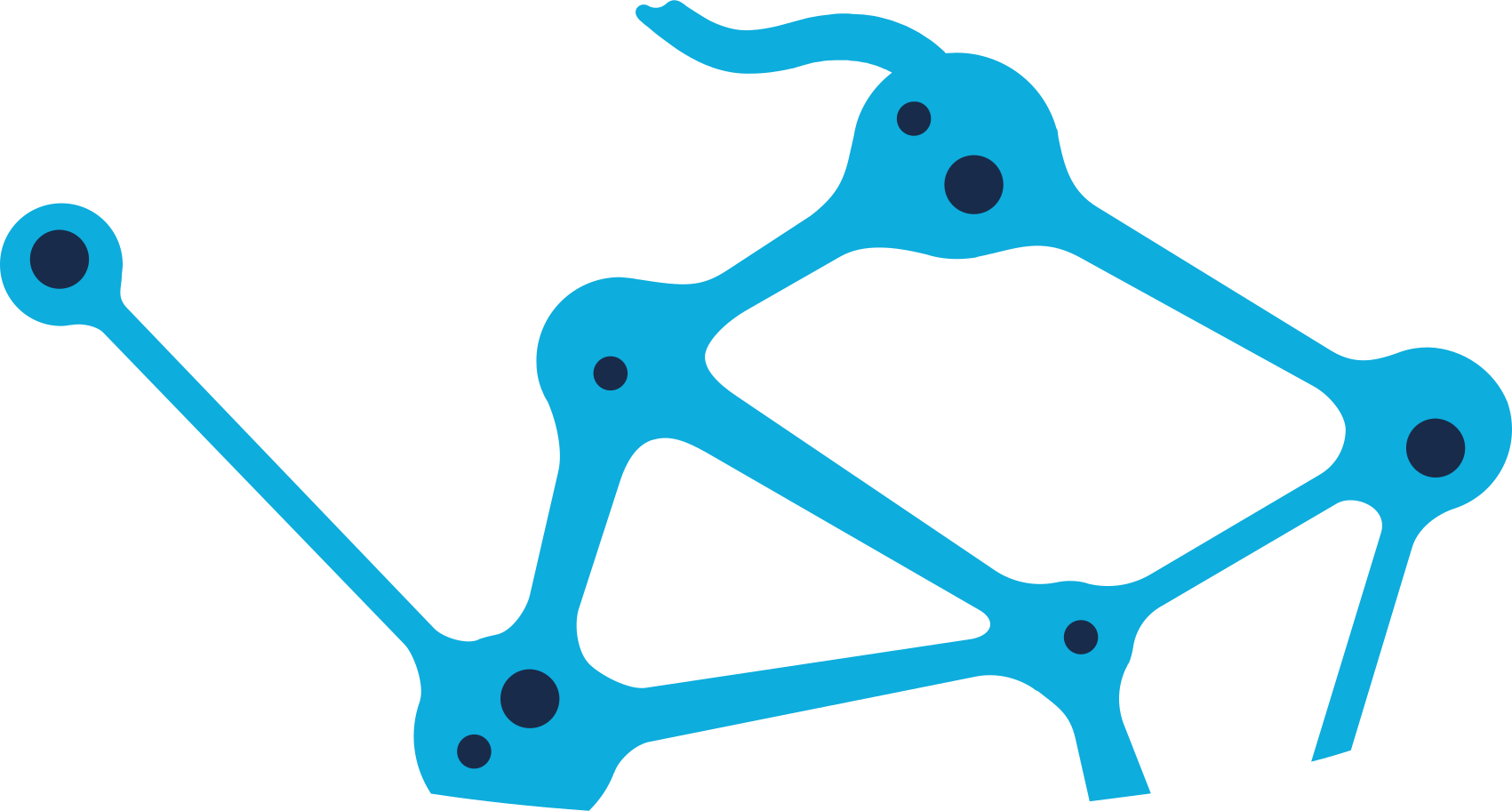 Neuron chain Illustration in PNG, SVG