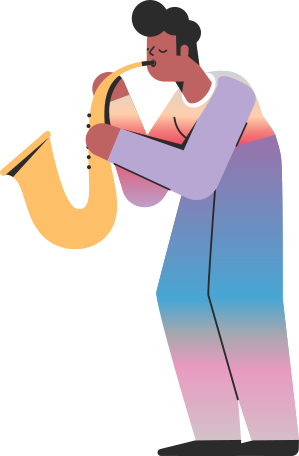 Saxophone player Illustration in PNG, SVG