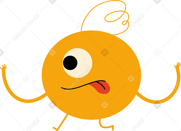 PNG 및 SVG의 Yellow one-eyed character 일러스트