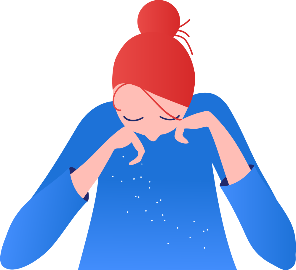 Woman sitting looking down Illustration in PNG, SVG