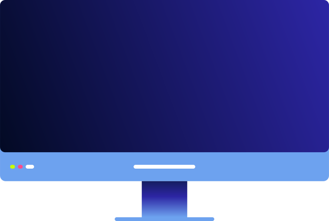 Blue computer monitor Illustration in PNG, SVG