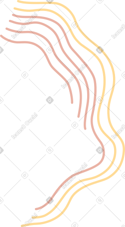 Yellow and beige curved lines PNG, SVG