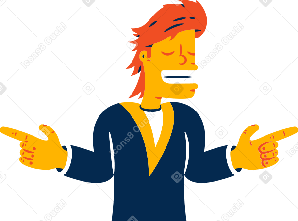 Redhead joyful man Illustration in PNG, SVG