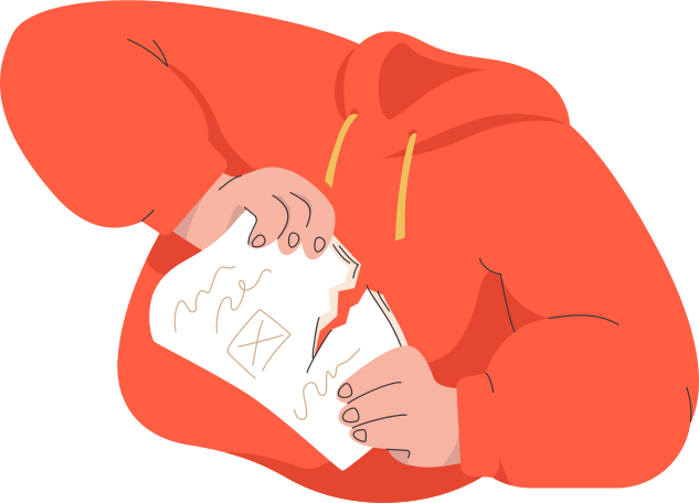 Torso tearing up paper Illustration in PNG, SVG