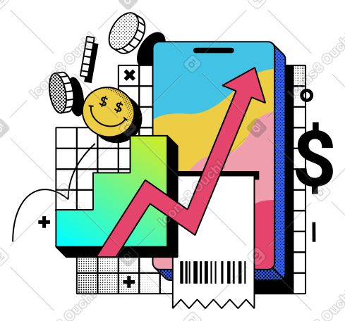 Financial success and economic growth PNG, SVG