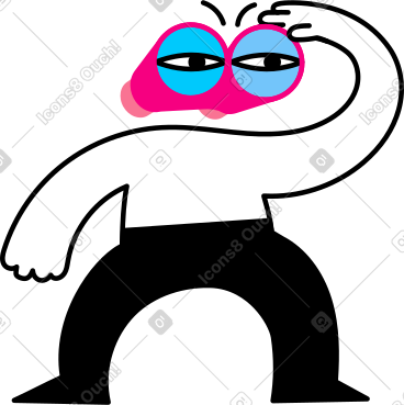 Character with a blob head PNG, SVG