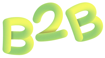 Lettering B2B with graphs and decorative objects text PNG, SVG