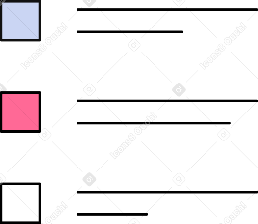 List of values Illustration in PNG, SVG