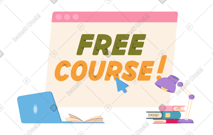 Free course text in the browser PNG, SVG