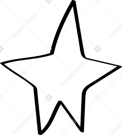 Black line star Illustration in PNG, SVG