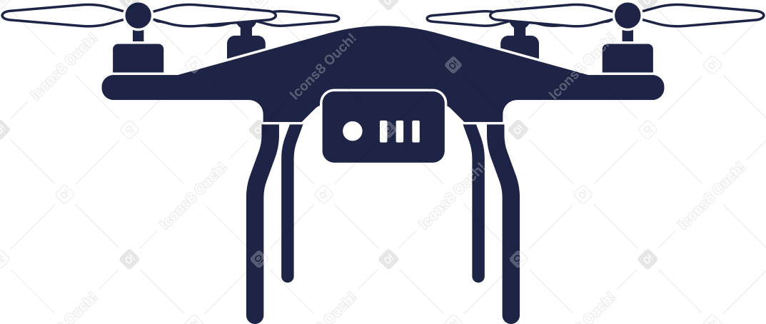 Levitating dark blue drone Illustration in PNG, SVG