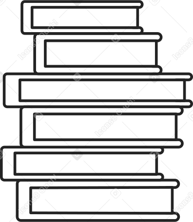 Six books in a stack Illustration in PNG, SVG