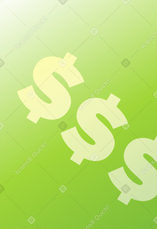Green rectangle dollar signs PNG, SVG