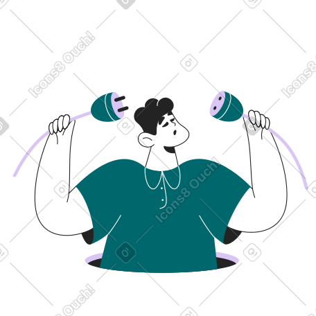 No connection animated illustration in GIF, Lottie (JSON), AE