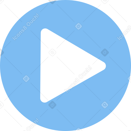 Blue play button Illustration in PNG, SVG