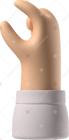 3D White skin pinching hand Illustration in PNG, SVG