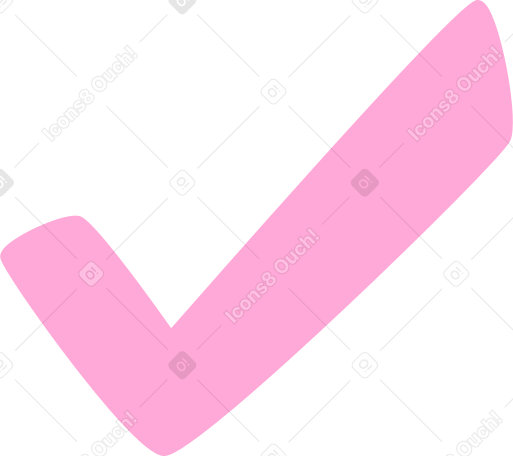 Pink checkmark Illustration in PNG, SVG