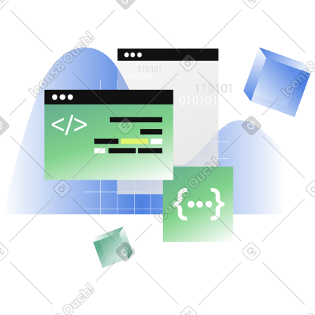 Software development and programming script PNG, SVG