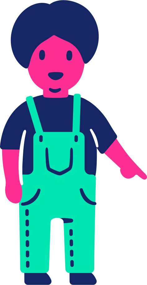 Child pointing down Illustration in PNG, SVG