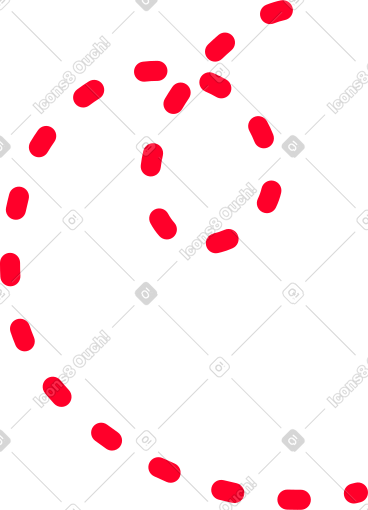 Red dotted trajectory line PNG, SVG