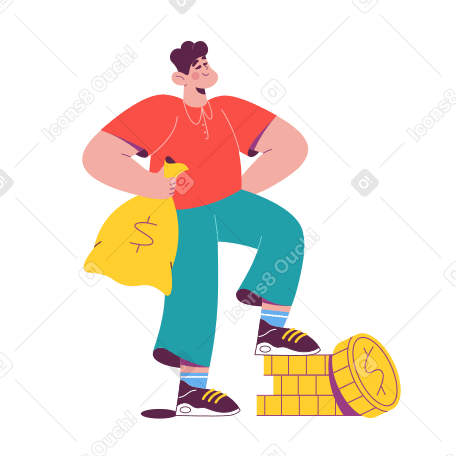 Man with money Illustration in PNG, SVG