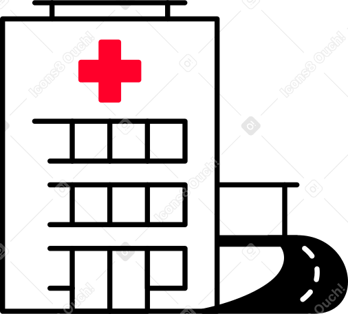 Building hospital Illustration in PNG, SVG