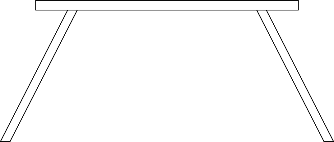White table with two legs Illustration in PNG, SVG
