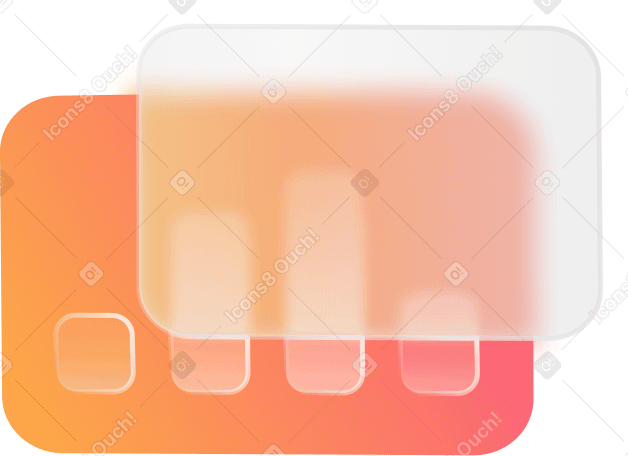 Graph with glassmorphism effect PNG, SVG