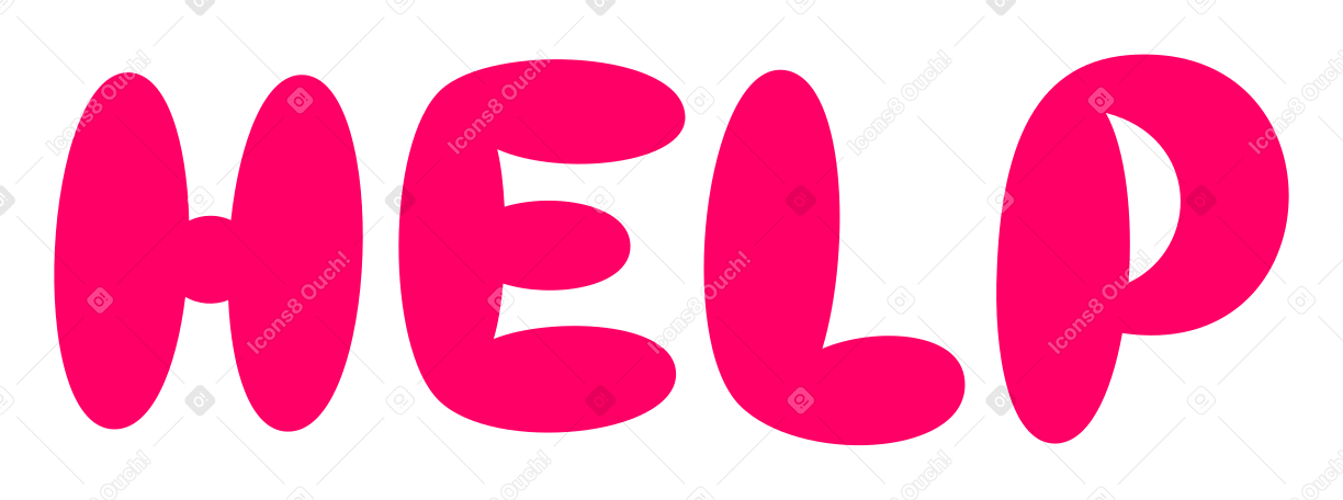 Lettering help Illustration in PNG, SVG