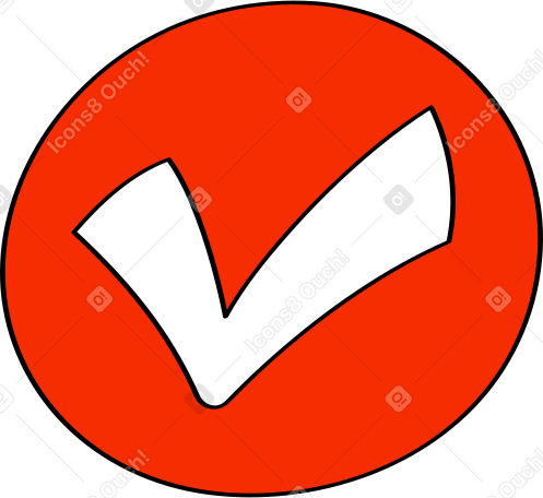 Tick in red circle Illustration in PNG, SVG