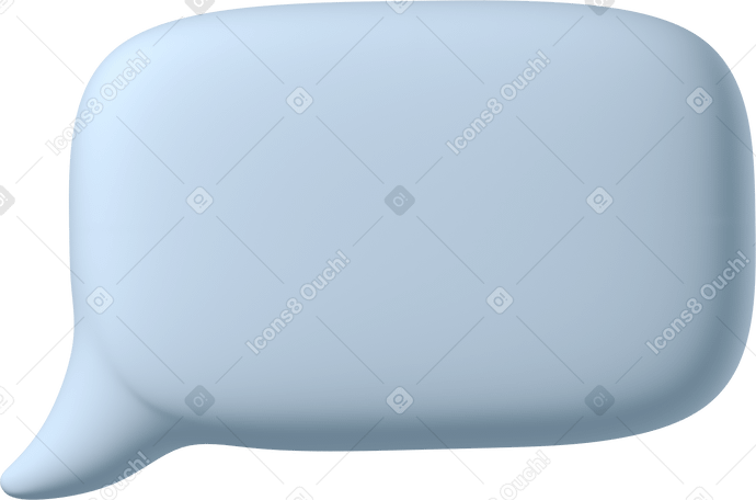 3D Left speech bubble Illustration in PNG, SVG