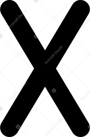 Black letter x Illustration in PNG, SVG