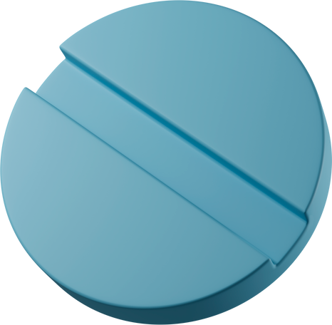 3D Blue pill Illustration in PNG, SVG