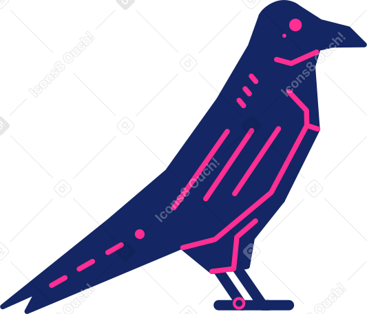PNG 및 SVG의 Crow cyborg 일러스트