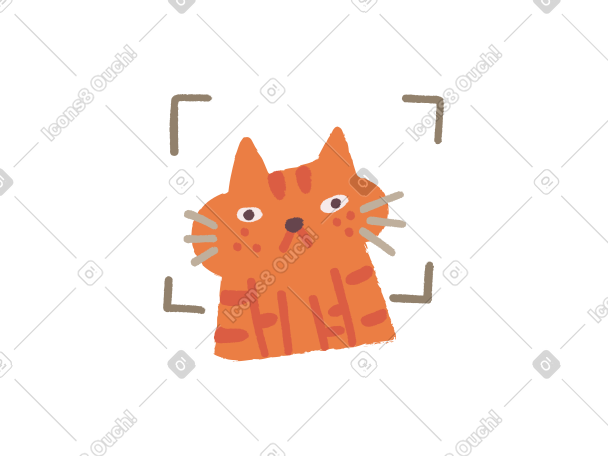 Cat in video camera viewfinder PNG, SVG