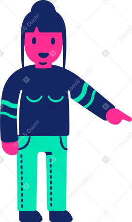 Man pointing down Illustration in PNG, SVG