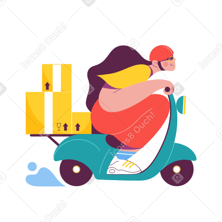 Delivery girl Illustration in PNG, SVG