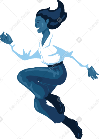 Woman jumping side view Grafik als PNG, SVG