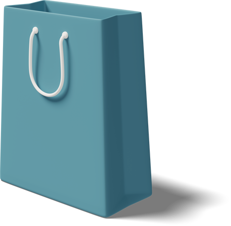 Blue paper bag Illustration in PNG, SVG