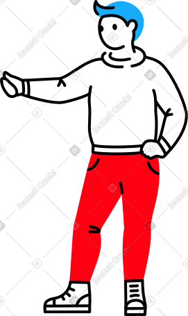 The man stretched out one arm PNG, SVG