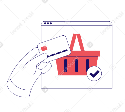 Paying for online purchases by card animated illustration in GIF ...