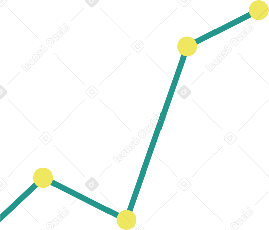 Big graph with dots Illustration in PNG, SVG