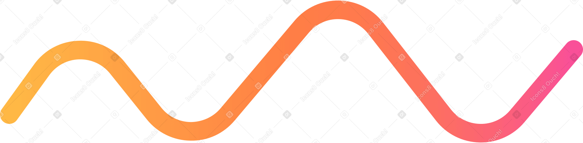Wave gradient line Illustration in PNG, SVG