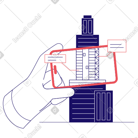 Augmented reality on phone screen animated illustration in GIF, Lottie ...