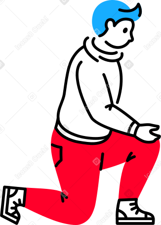 Ilustração de Service man on his knee em PNG e SVG