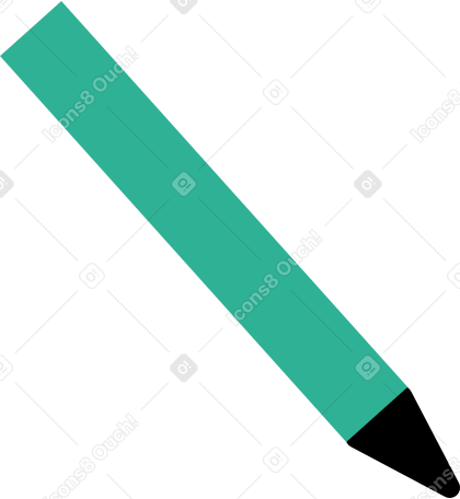 Green pencil Illustration in PNG, SVG