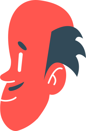 Male head Illustration in PNG, SVG
